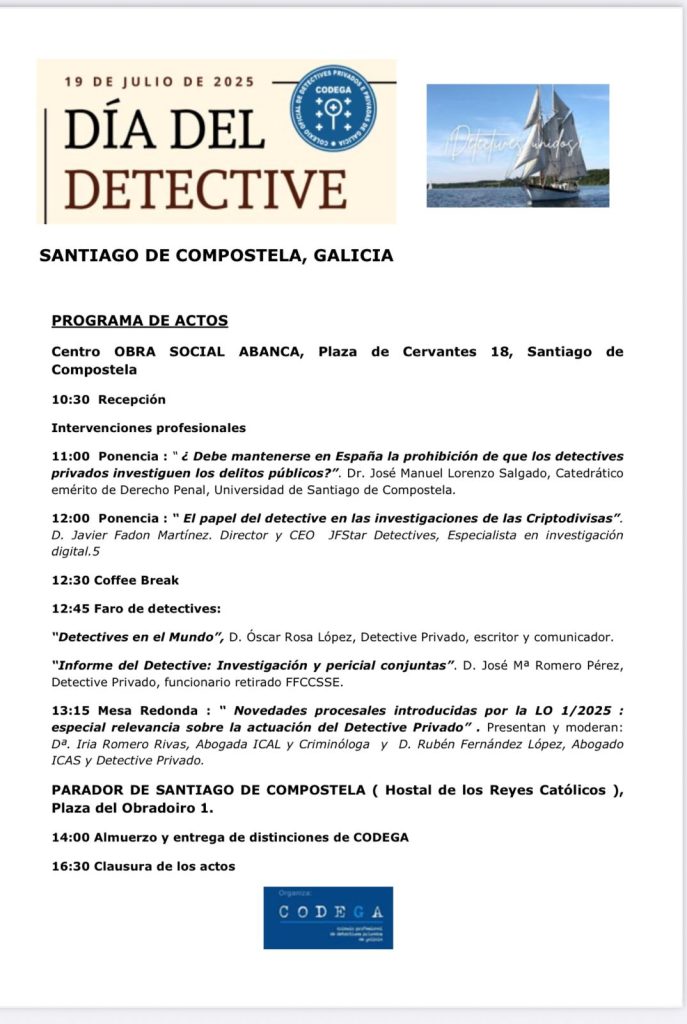 "El día del Detective" organizado por CODEGA - Detective Stories